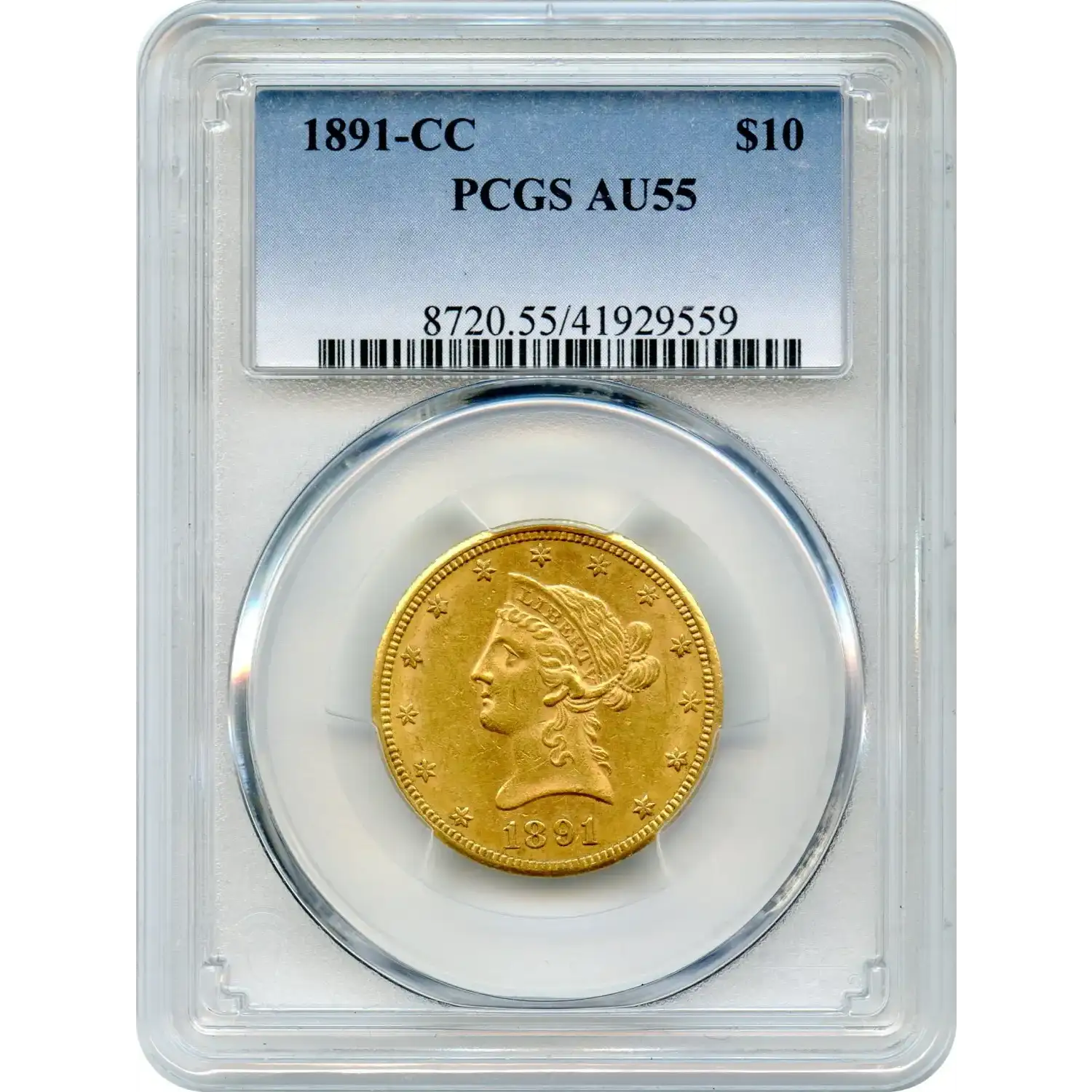 1891-CC $10 Liberty Head Eagle PCGS AU-55 - AU Capital Management, LLC