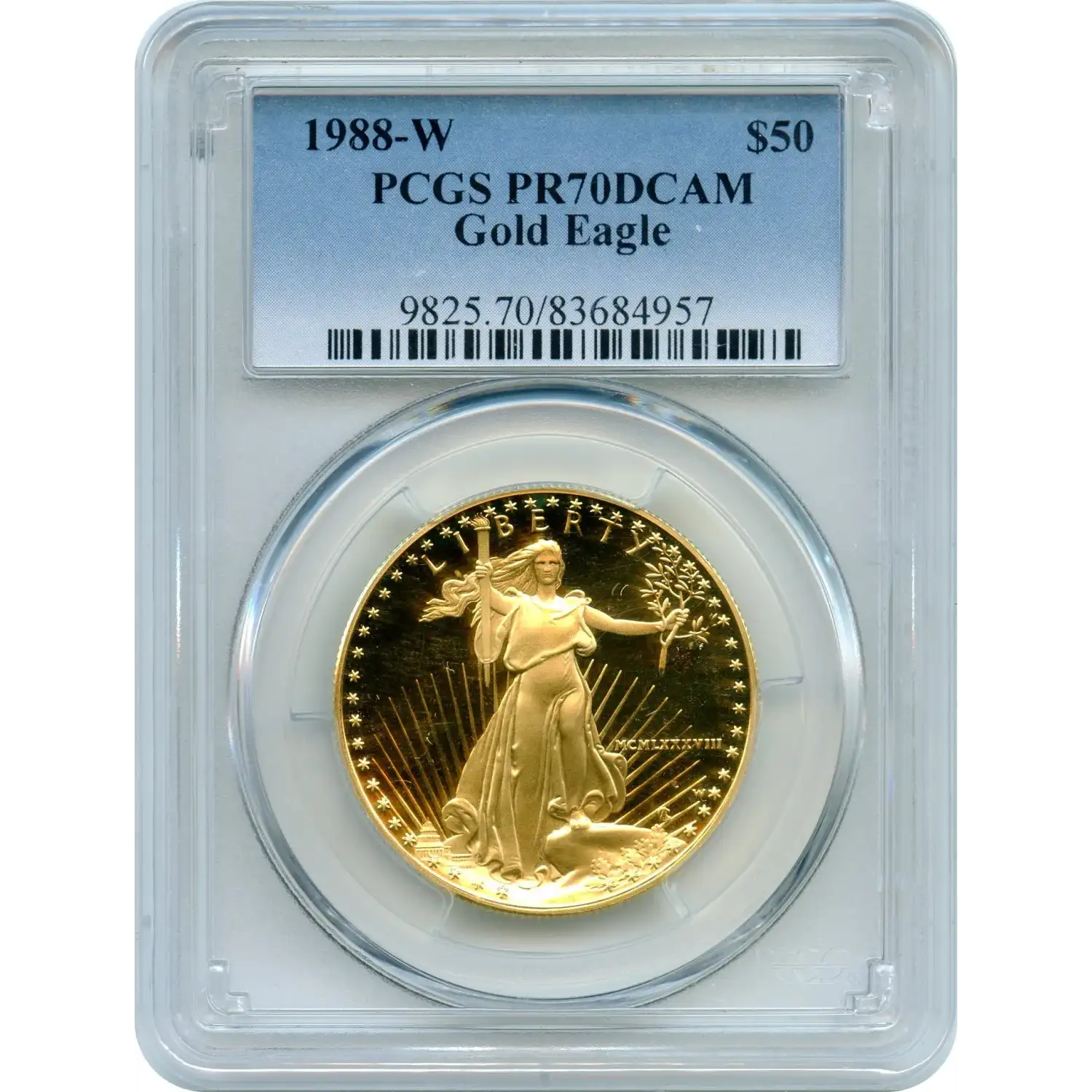 1988-W Gold American Eagle $50 PCGS PR-70 Deep Cameo - AU Capital ...